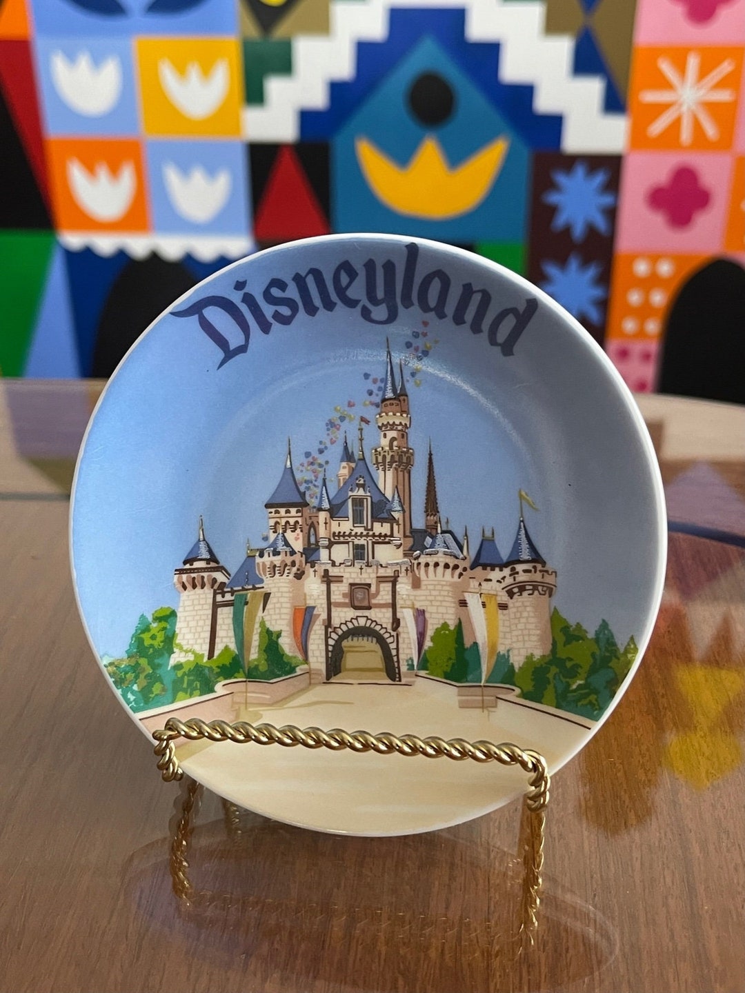 New Old Stock Small Vintage Disneyland Souvenir Plate With Stand - Etsy