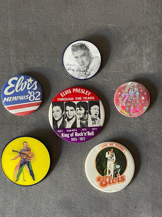 RARE Vintage 6 Piece Set of Elvis Buttons set 5 - Etsy