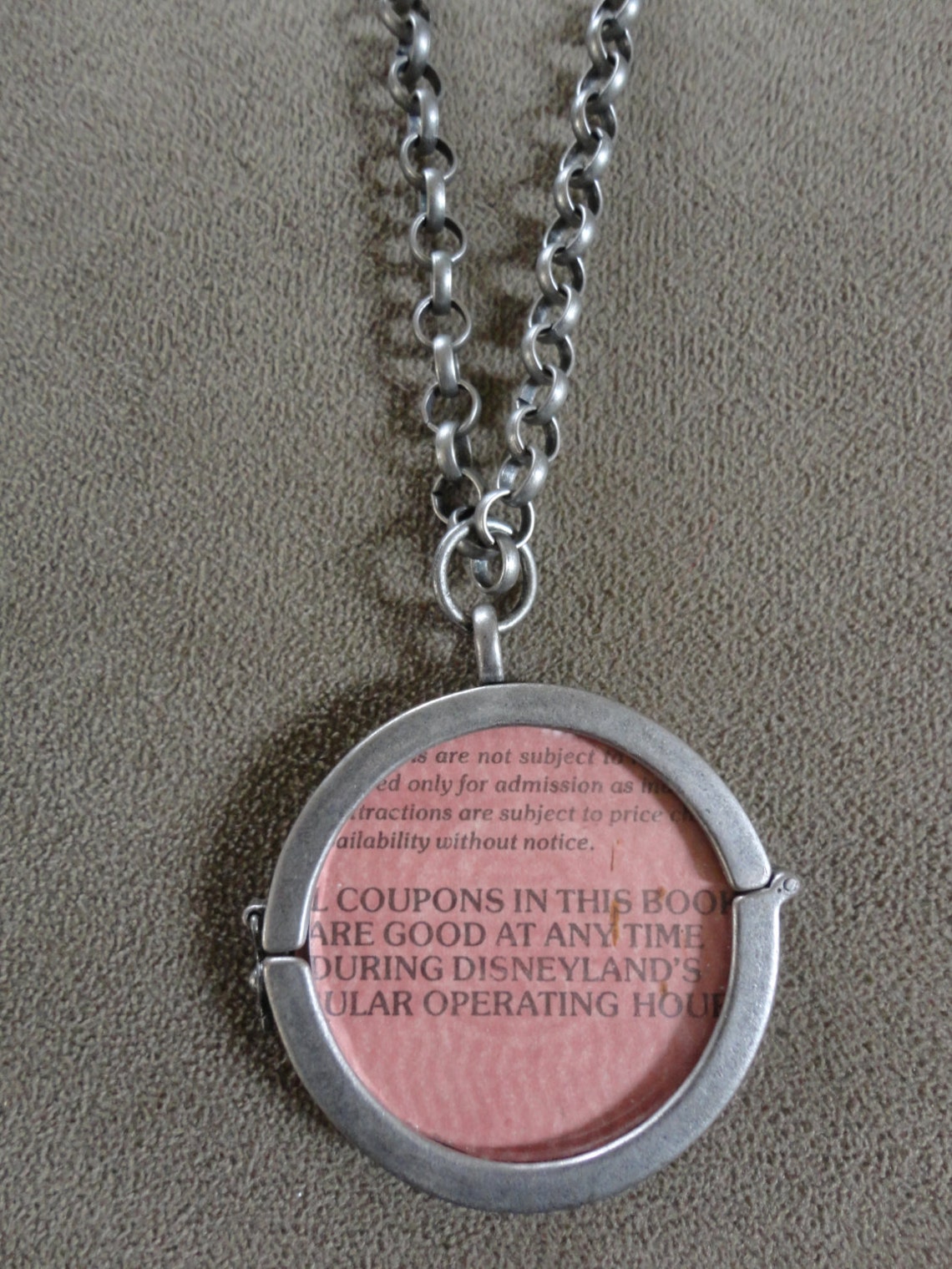 Rare Vintage Disneyland PINK Magic Key Coupon Pendant With Chain ...