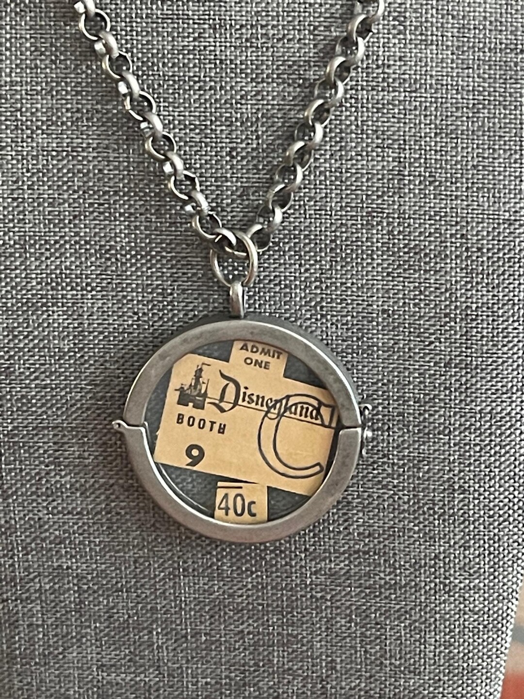 Rare Vintage 1956 Disneyland C Ticket Pendant With Chain (reversible ...