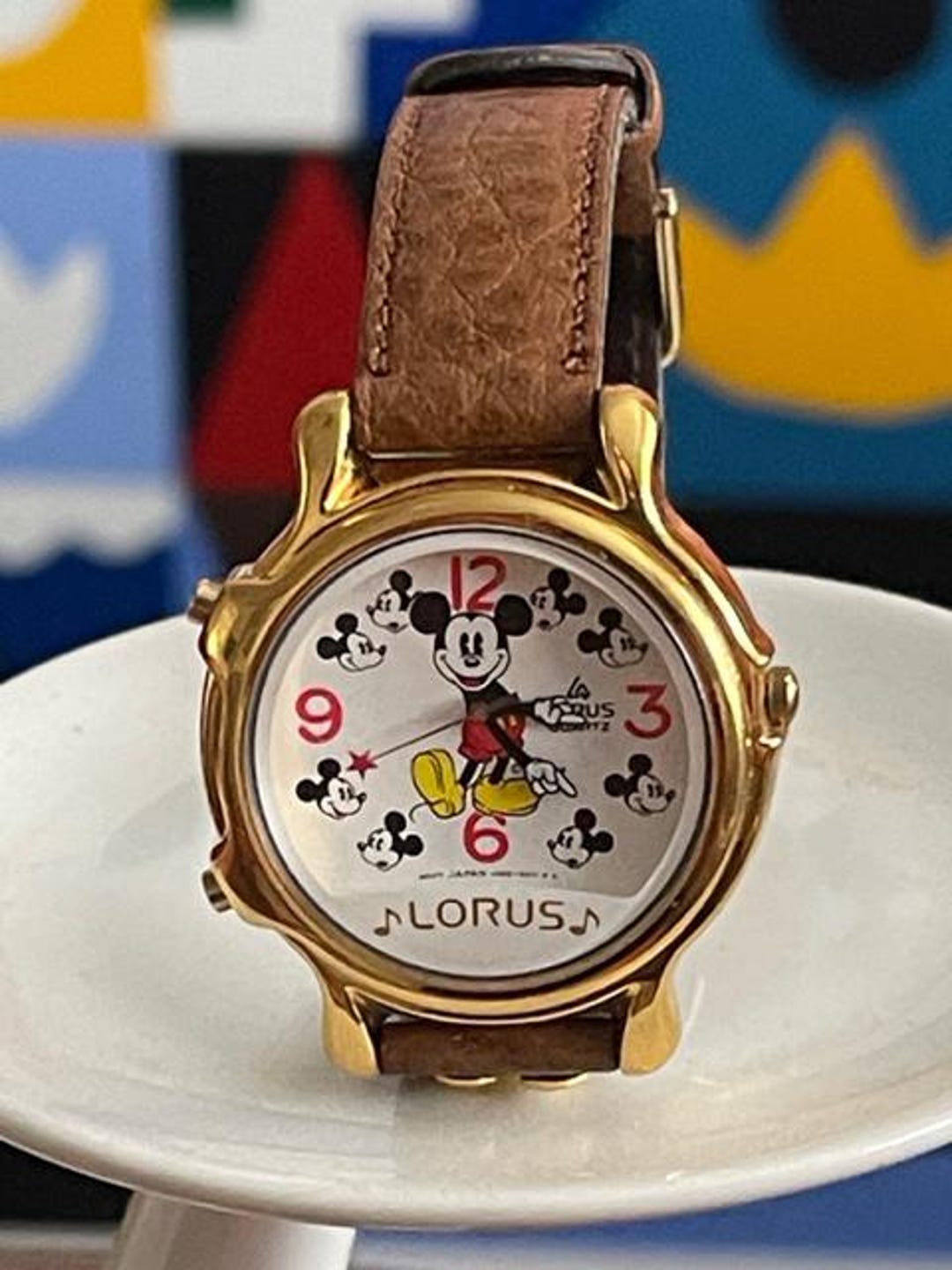Vintage Musical Mickey Mouse Watch Plays it's a Small World and mickey ...