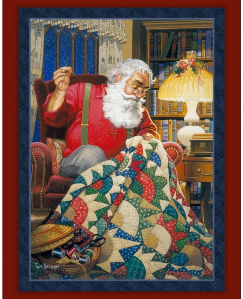 Quilting Santa Panel - Etsy