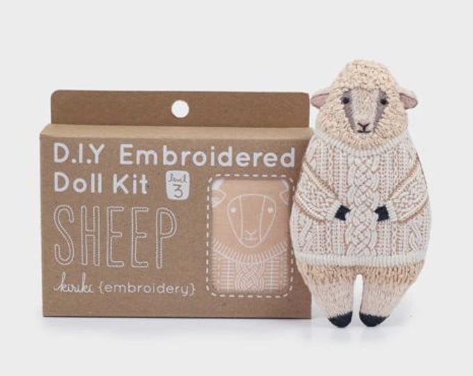 D.I.Y. Embroidered Doll Kit, Sheep - Etsy