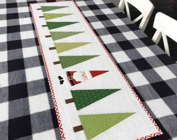 Santa in the Trees Table Runner Pattern - Etsy