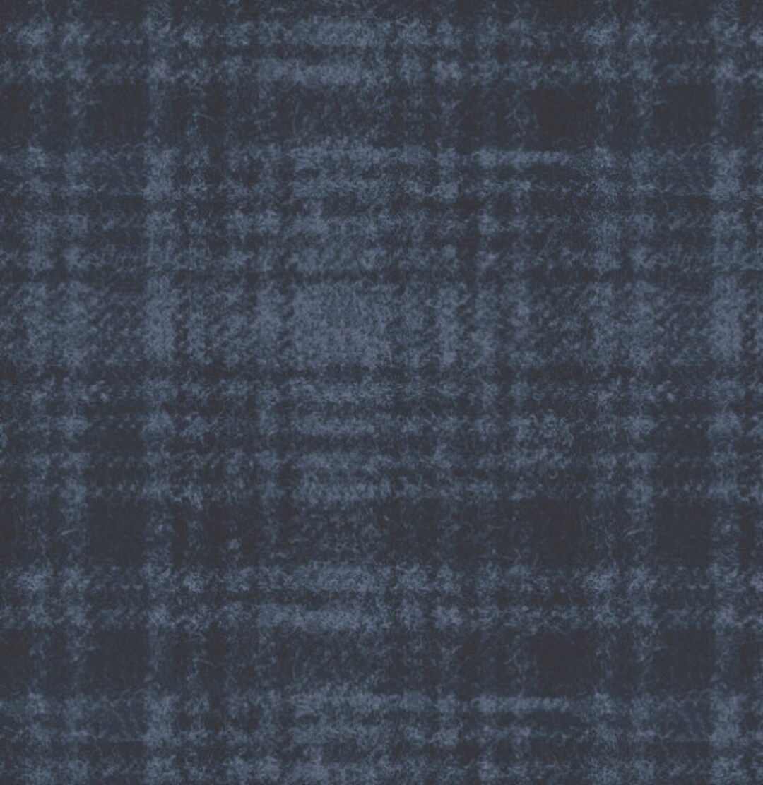 Woolies Flannel, Window Pane, Navy - Etsy