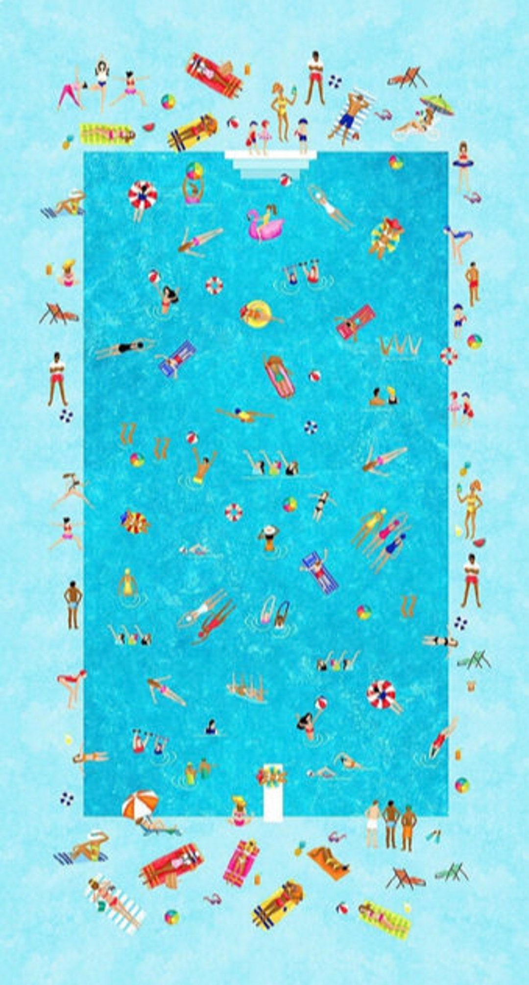 Pool Party 24" Panel - Etsy