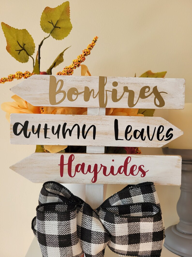 Fall Directional Sign | Autumn Decor | Bonfires, Autumn Leaves ...