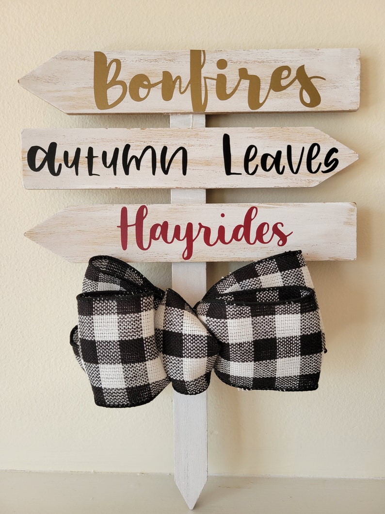 Fall Directional Sign | Autumn Decor | Bonfires, Autumn Leaves ...