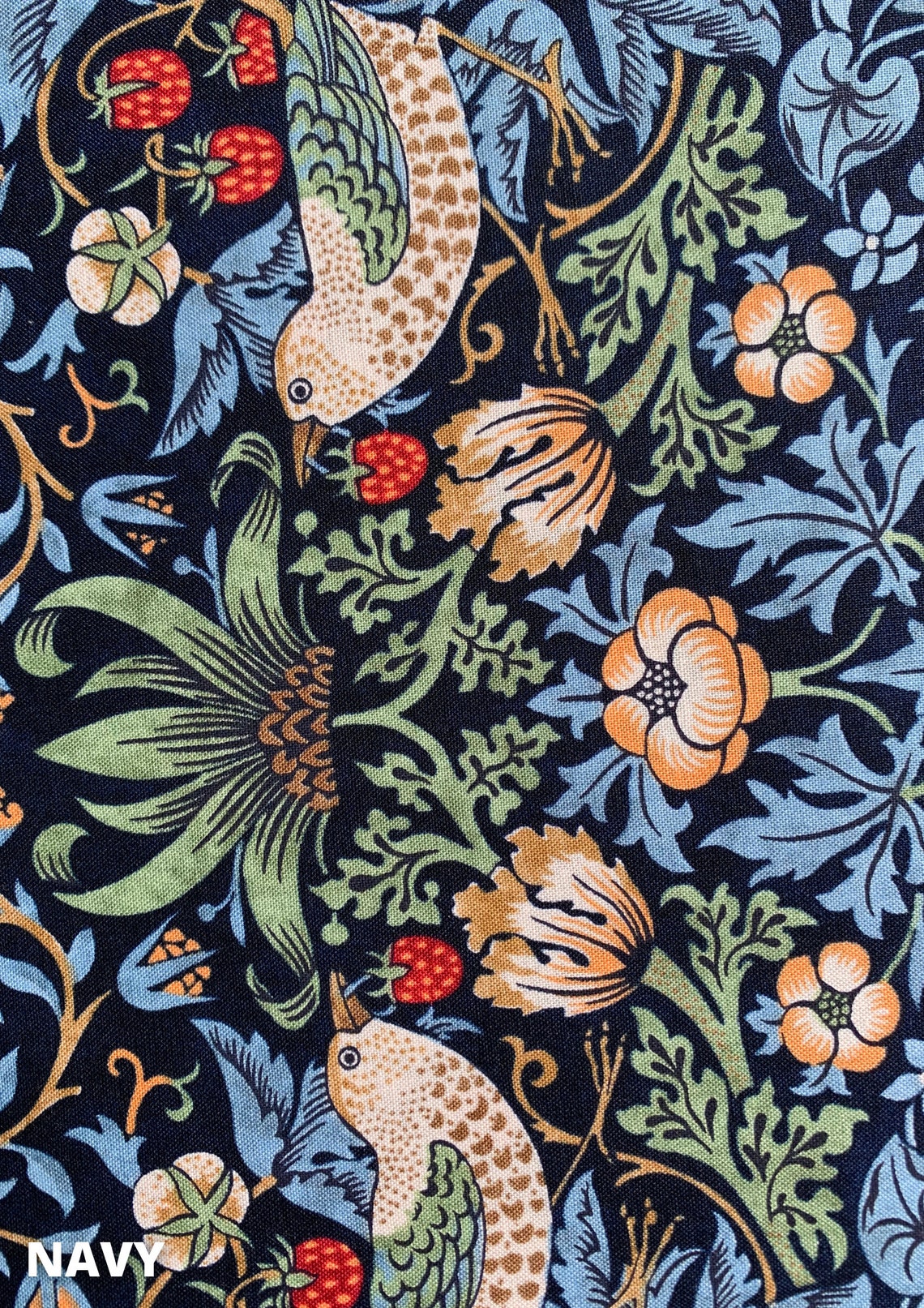 Strawberry Thief William Morris Fabric 100% Cotton - Etsy Strawberry Thief William Morris Fabric 100% Cotton - Etsy