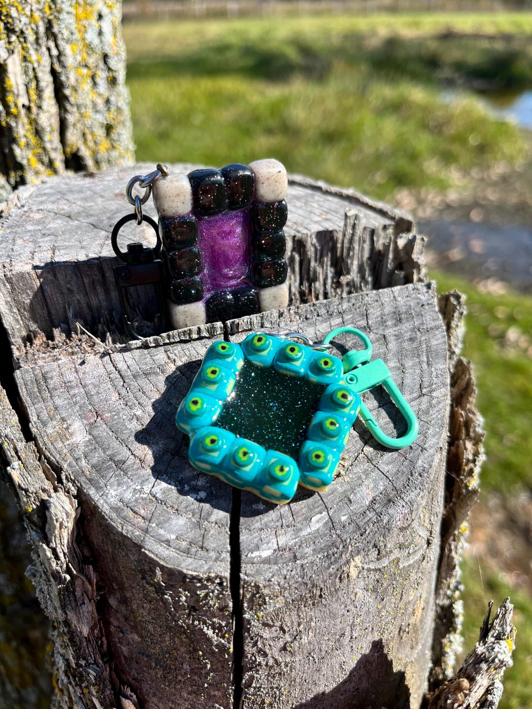 Handcrafted Nether Portal Keychain: Polymer Clay Character Charm - Etsy