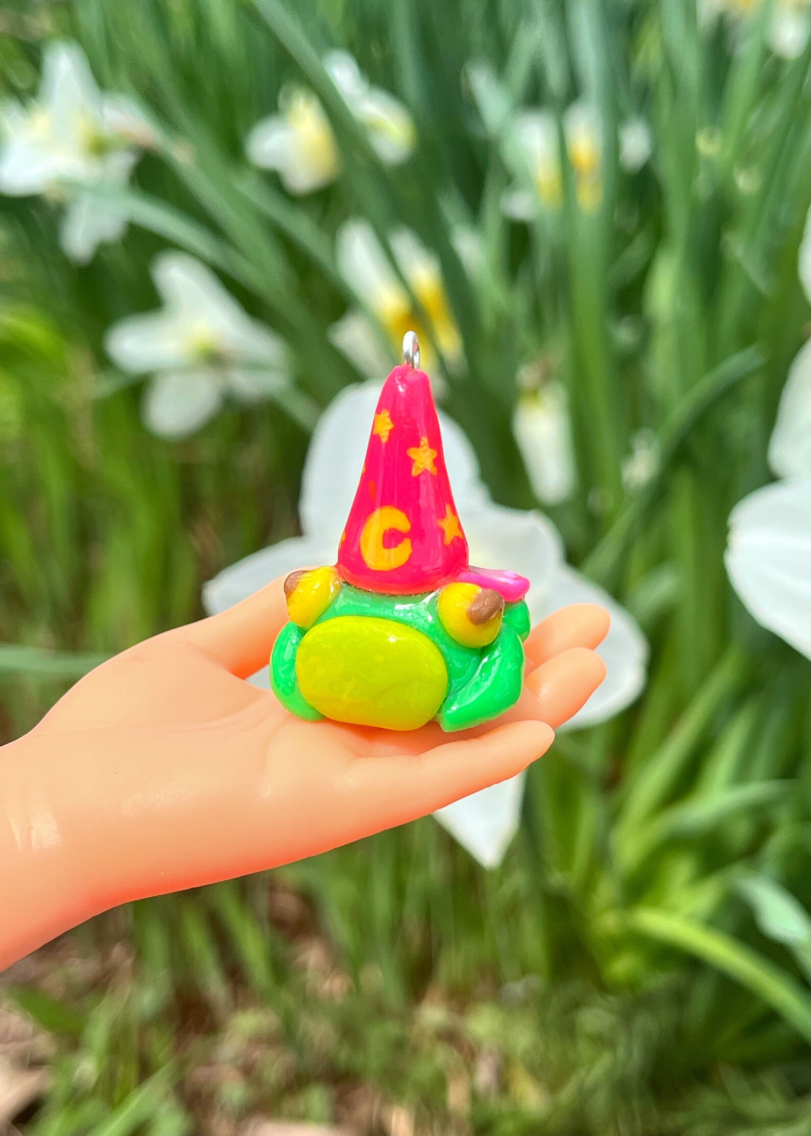 Wizard Frog Figurine: Handmade Polymer Clay Desk Decor, Whimsical Charm ...