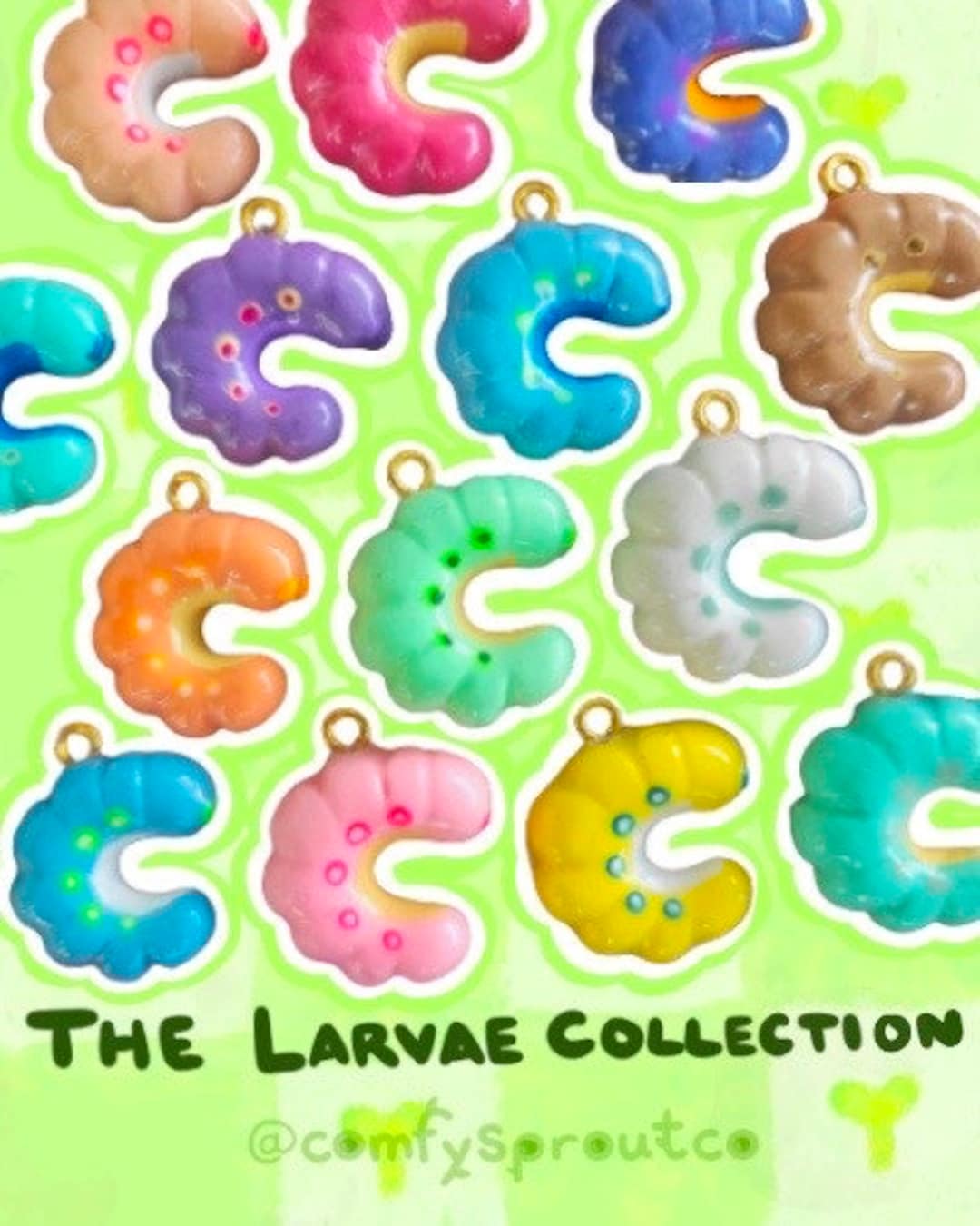 The Larvae Collection: Handcrafted Airdry Clay Desk Friend and Charms ...