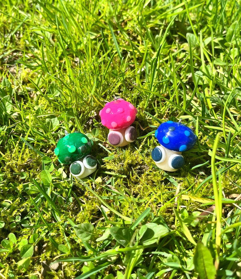 Neon Toadstools: Handcrafted Polymer Clay Desk Friends and Charms ...