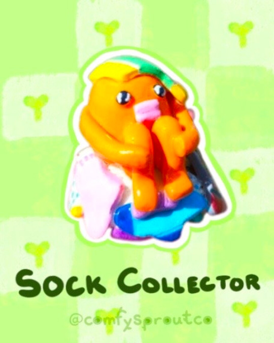 Sock Collector Figurine: Handcrafted Polymer Clay Sculpture Collectible ...