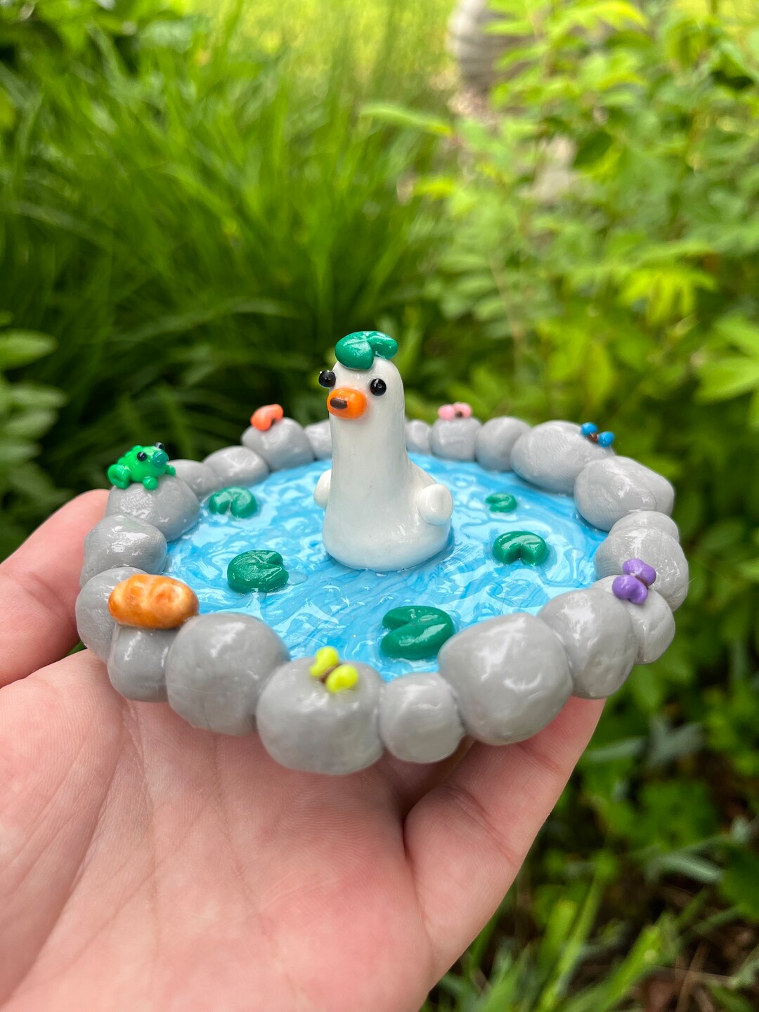 Duck Trinket Dish: Handcrafted Polymer Clay Desk Friends and Charms ...
