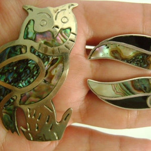 2pcs TAXCO Mexico 925 Mexican Sterling Silver With Abalone Shell Inlaid ...
