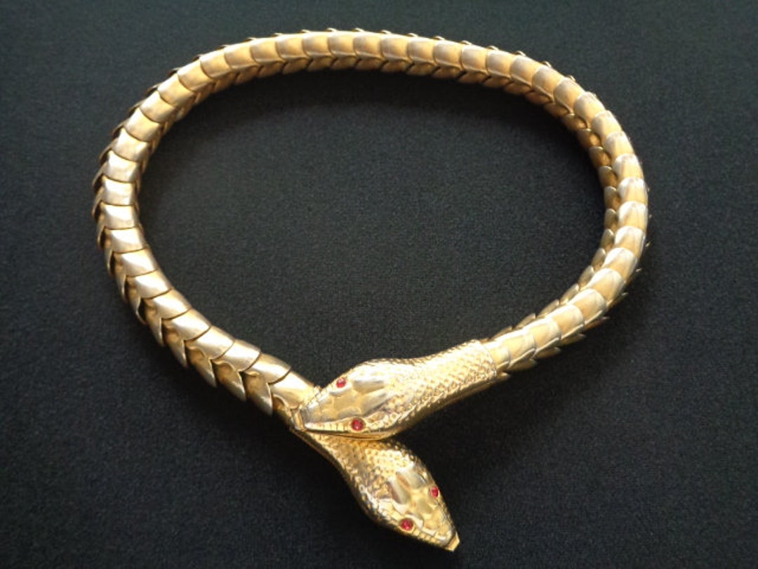 Amazing Art Deco Antique PAT PEND Two Headed Gold Plated Articulated ...