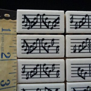 Vintage 1990 Dominotes Musical Notes Designs Dominoes 28 Set Ceramic ...