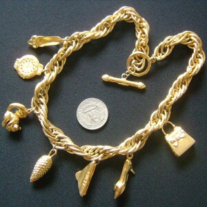 Fabulous FENDI Italy Fashionista Charms Necklace Gold Tone Dangling ...