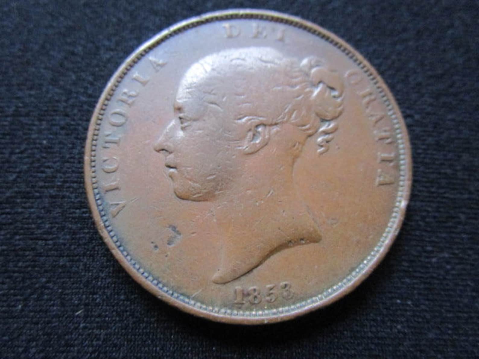 1853 British Large Penny One Cent Vintage Antique Penny Copper - Etsy