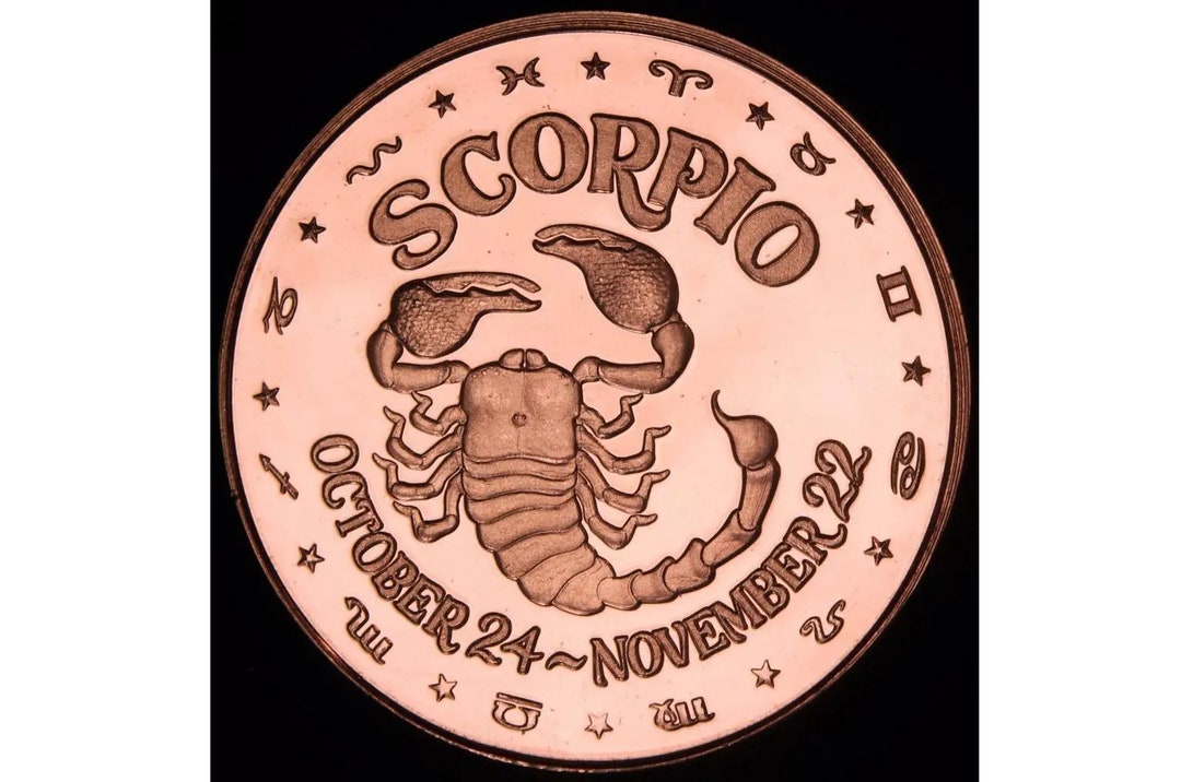 1 Ounce .999 Fine Copper USA Astrology Zodiac Sign Scorpio OCT 24 - NOV ...