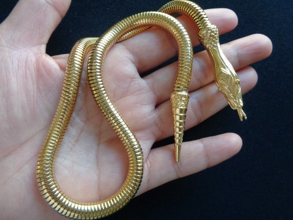 Beautiful Vintage Yellow Gold Plated Exotic Wild Reptile Snake - Etsy