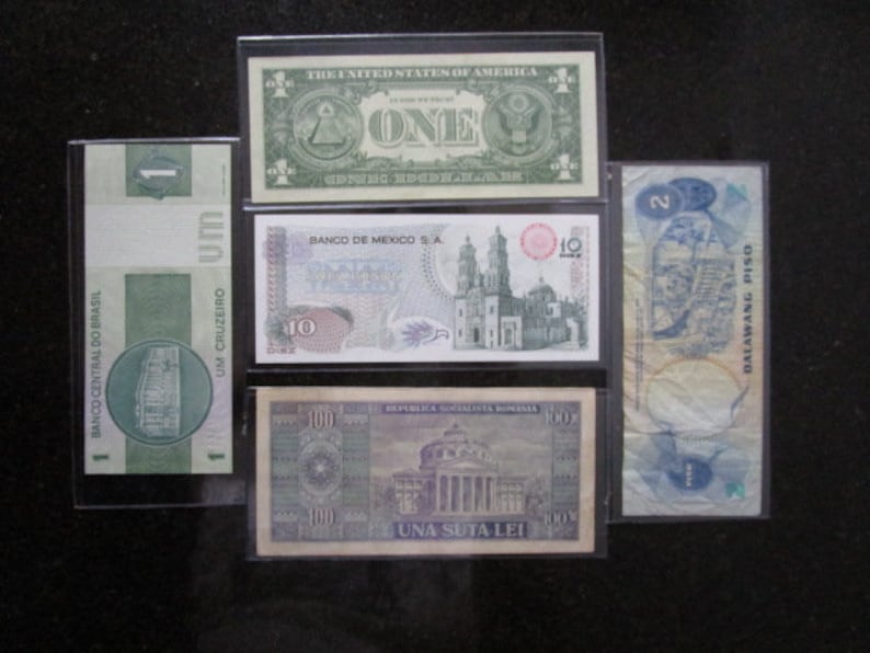 Five Banknote Collection Including US Series 1957 Dollar Bill - Etsy