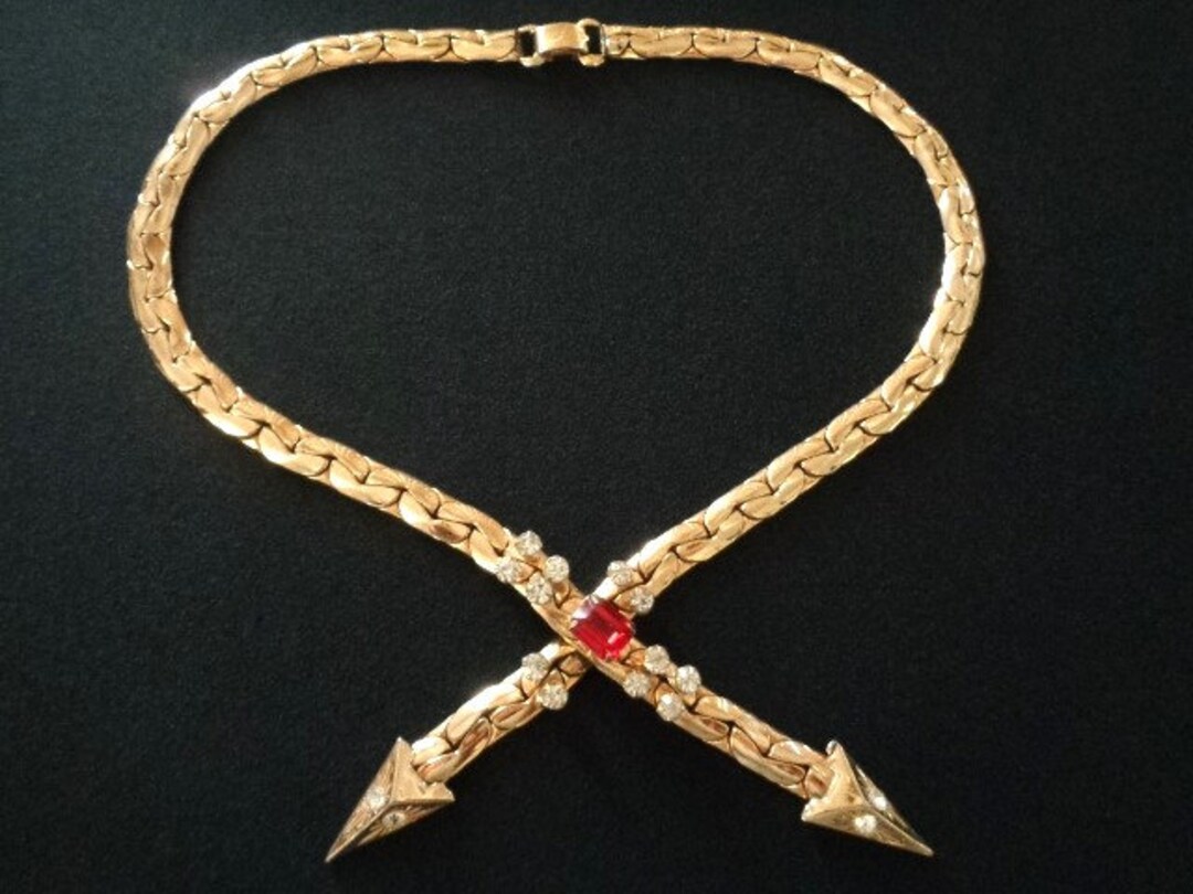 Vintage KAFIN of New York Jewelry Gold Tone Herringbone Chain With ...