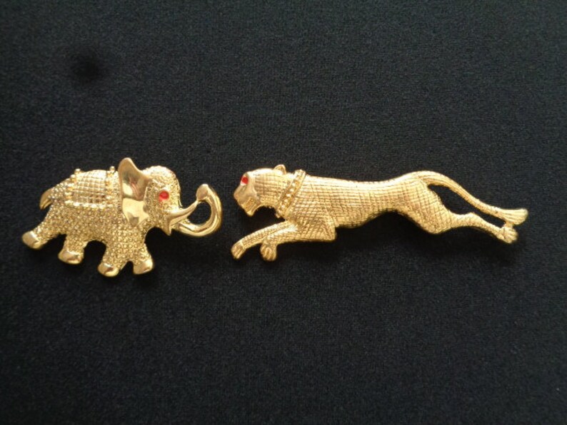 Lot 2 Piece Wild Animals Cougar Puma Panther or Crouching Tiger ...