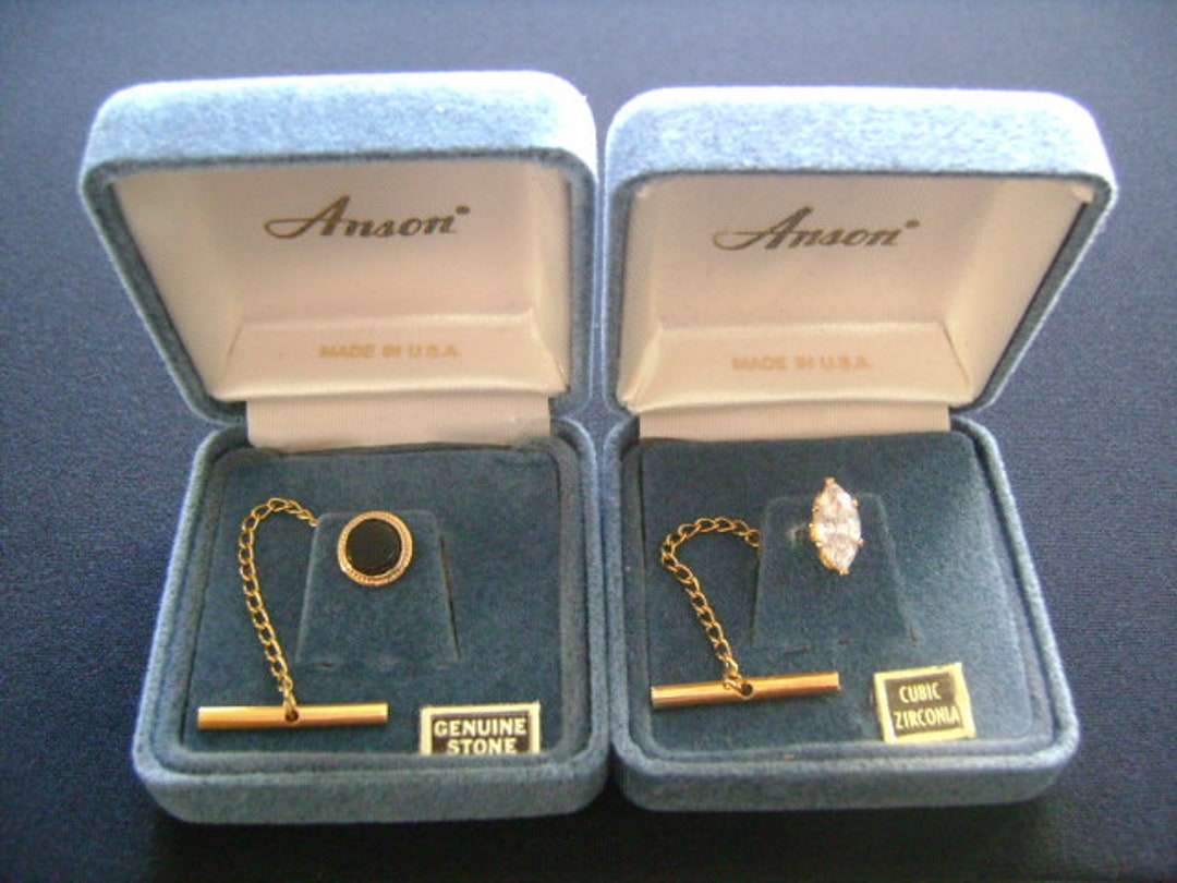 ANSON Minimalist Gentleman's Jewelry Accessories Lot 2 Tie Tack Gold ...