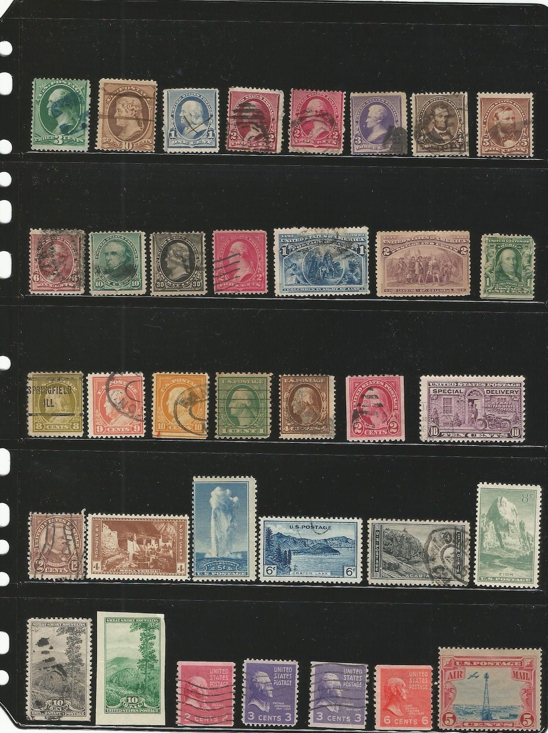 Antique US Stamp Collection 51 Postal Stamps Total Used and Mint Some ...