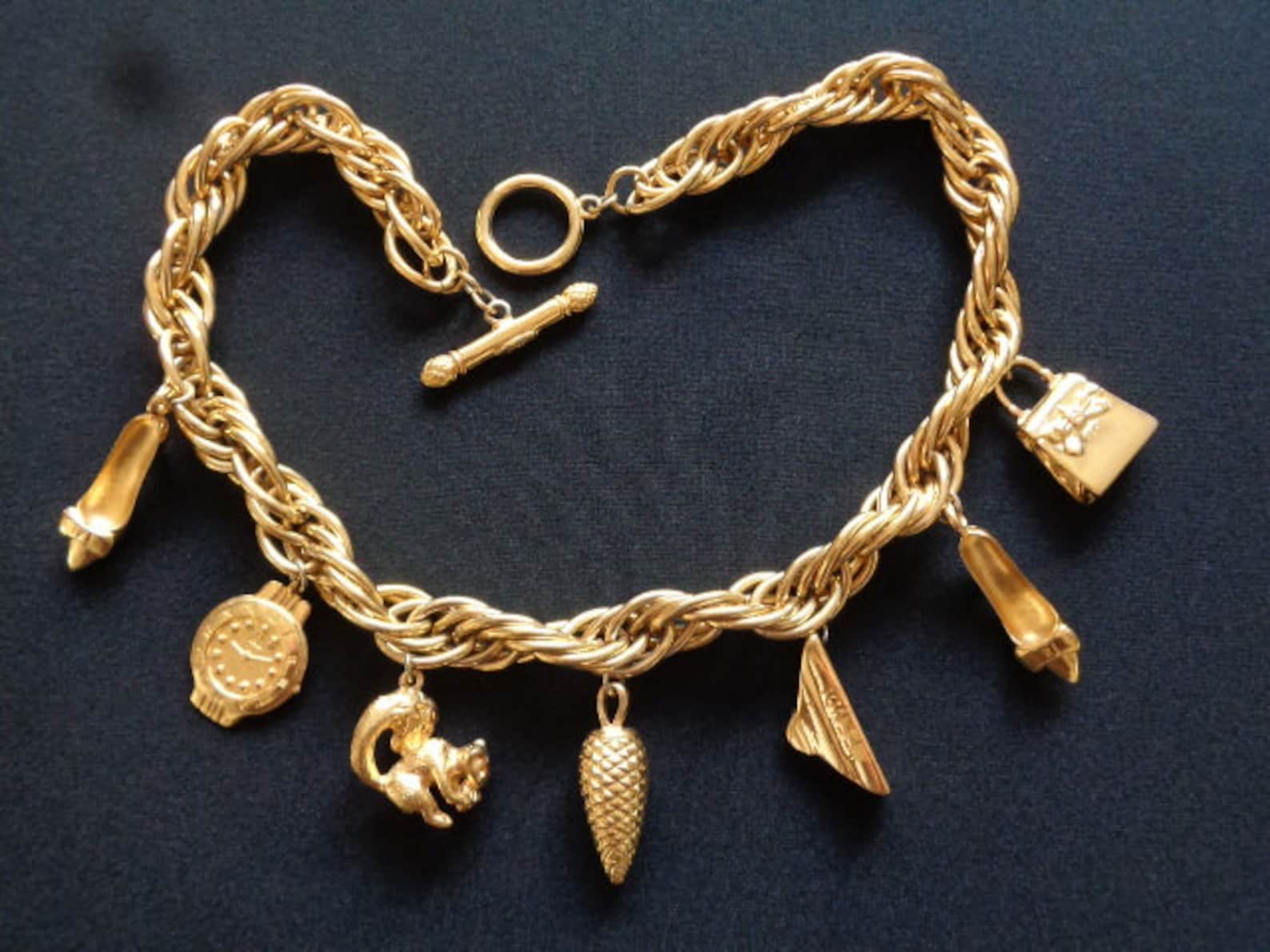 Fabulous FENDI Italy Fashionista Charms Necklace Gold Tone - Etsy