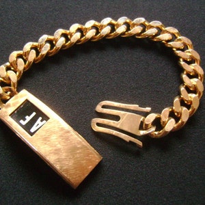 Handsome ANSON Made in USA Yellow Gold Plated Hide-away ID Bar ...