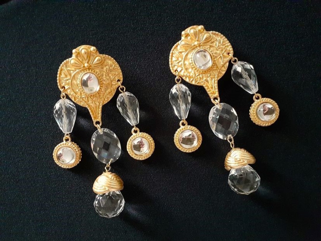 Impressive Etruscan Style Jewelry Matte Yellow Gold Tone Metal With ...