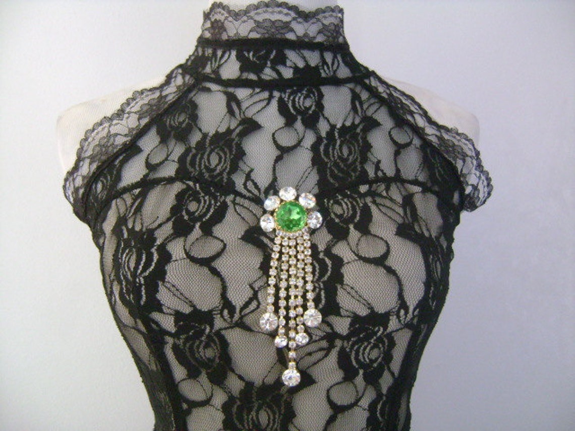 Stunning Vintage Round Cut Emerald Green Clear Chatons | Etsy