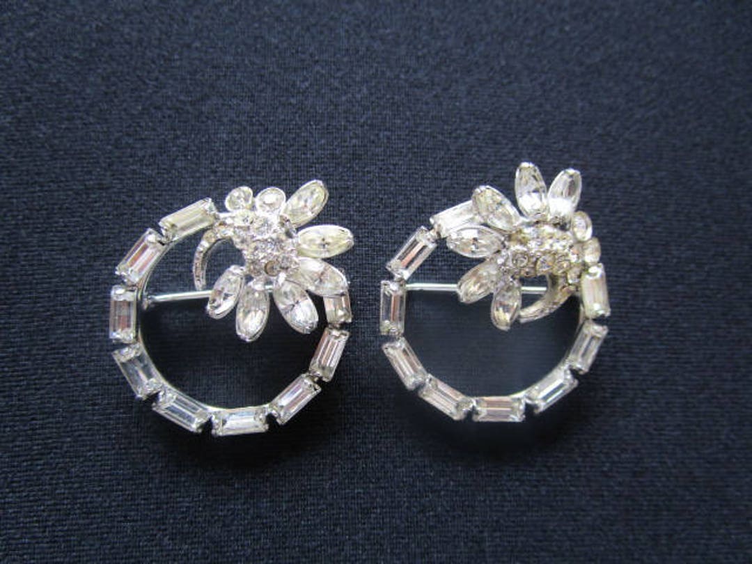 Vintage CR Co. Charles Ries Sterling Silver Baguette Round & Marquise ...