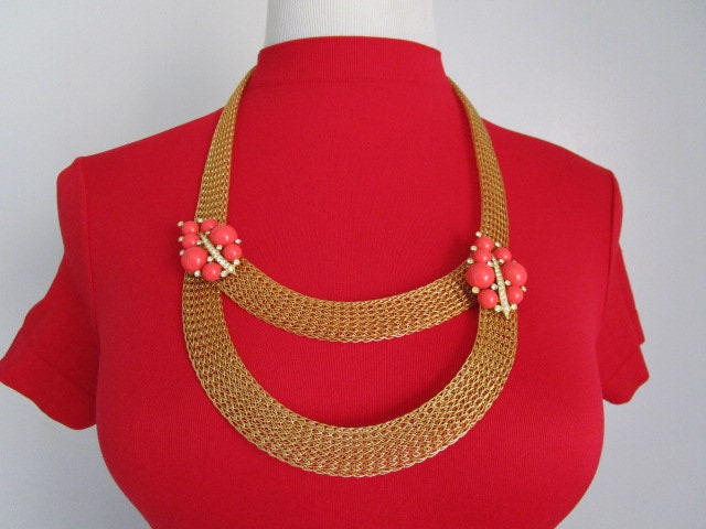 KJL Kenneth Jay Lane Accessories Gold Tone Netting Mesh | Etsy