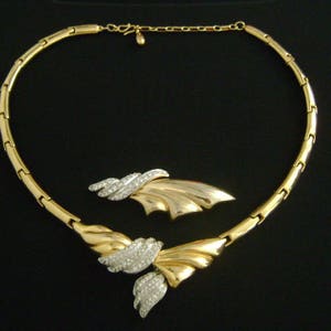 Lovely Vintage PISCITELLI Made in USA Two Tone Gold &silver With Pave ...