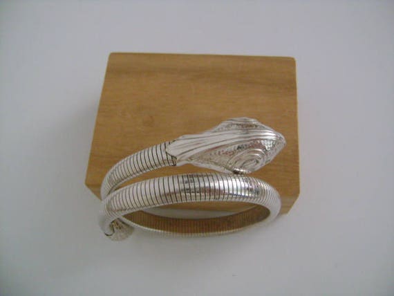 Vintage Silver Exotic Serpent Snake Head Tail Bracele… - Gem