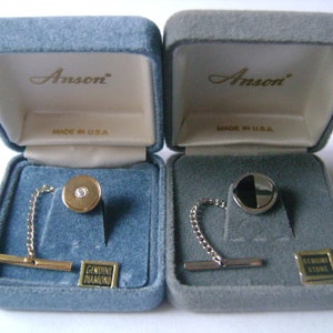 Vintage ANSON Exclusive Gentleman's Jewelry Accessories Lot 2 Tie Tacks ...