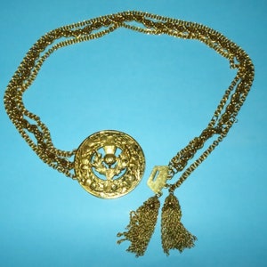 ACCESSOCRAFT NYC 3-strands Chain Shield Medallion Scottish Thistle ...