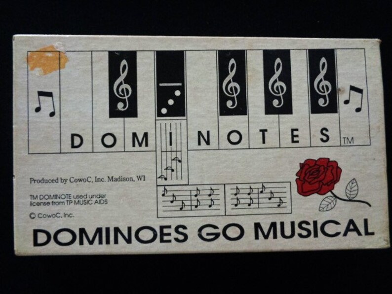 Vintage 1990 Dominotes Musical Notes Designs Dominoes 28 Set Ceramic ...