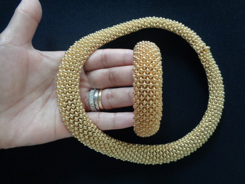 Haute Couture CINER Jewelry Yellow Gold Plated Caviar Bubble - Etsy