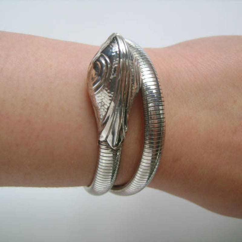 Silver Snake Bangle - Etsy