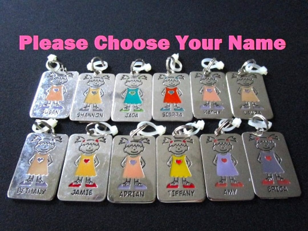 1 Cute Children Kids Little Girl Names Please READ Description Silver ...