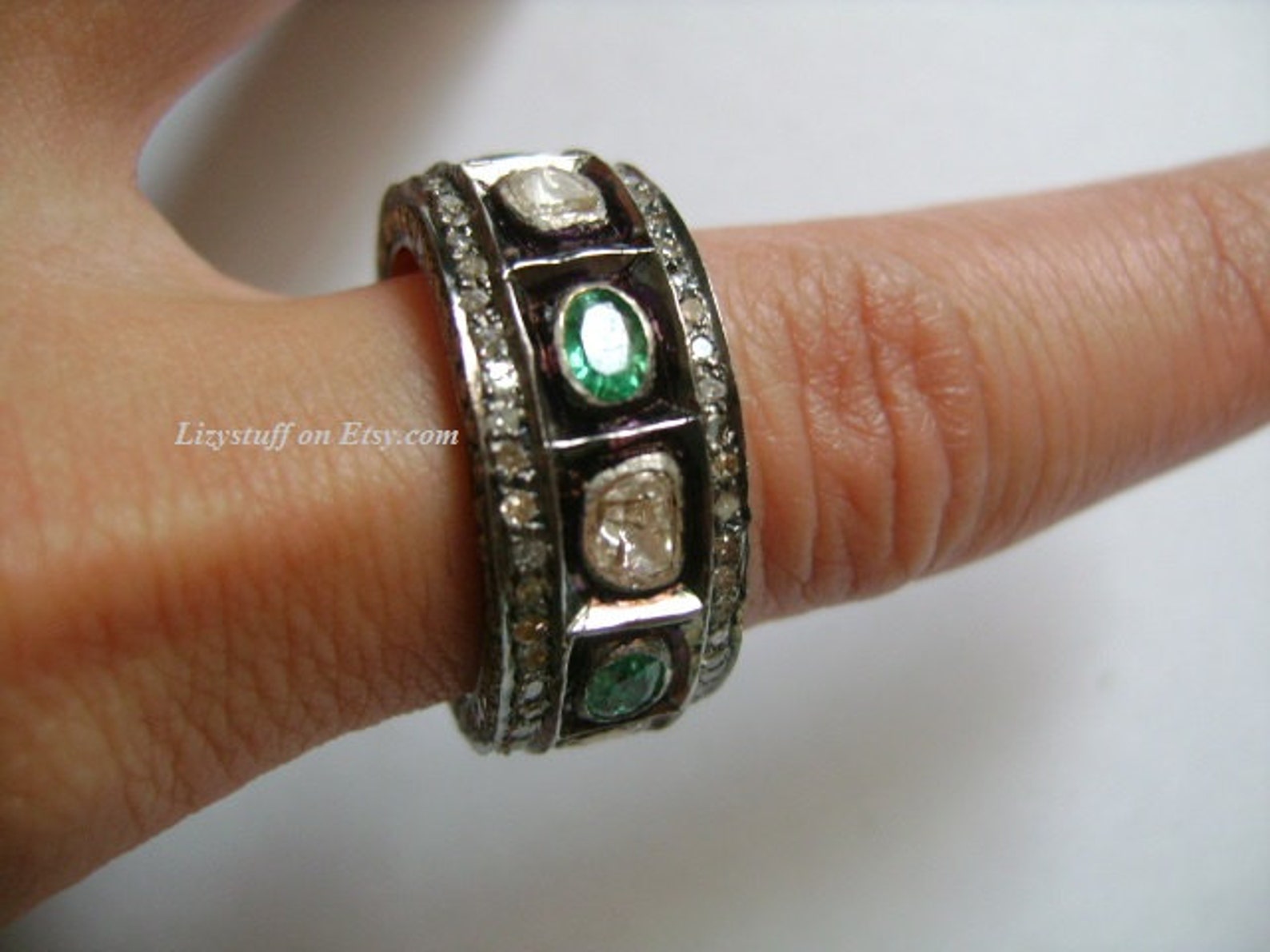 5 Carat Old European Dutch Rose Cut Diamonds&colombian Green | Etsy