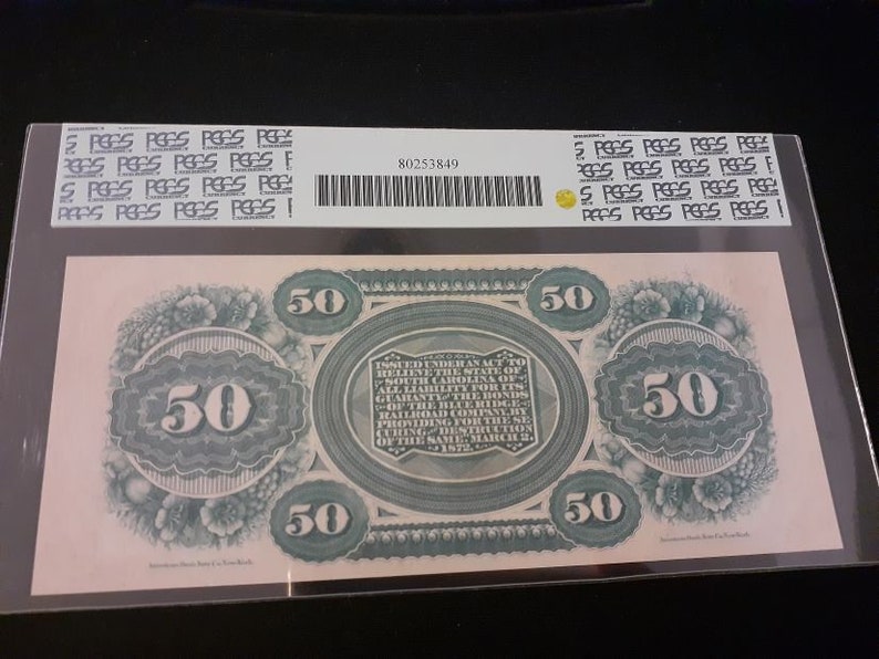 1872 50 Fifty Dollar US American Obsolete Currency Banknote Revenue ...
