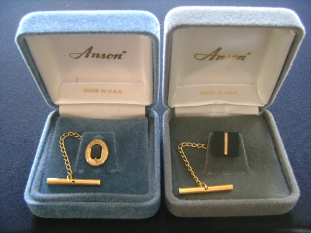 ANSON Gentleman's Fashion Jewelry Accessories Lot 2 Tie Tacks Gold ...