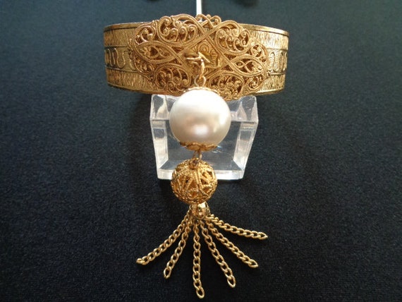 Stunning Vintage M.I.W. GERMANY Gold Tone Ornate With… - Gem