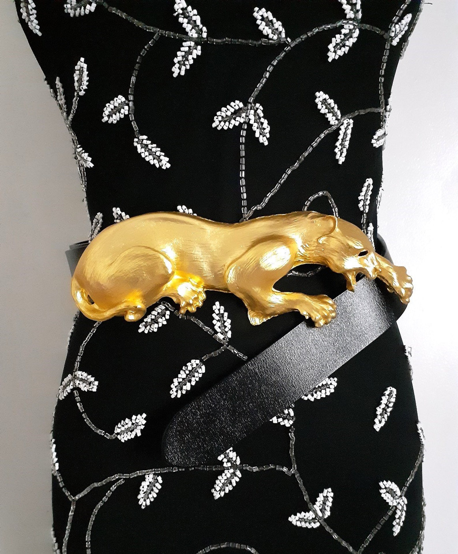 Wild Animal Textured Gold Tone Metal Large Panther Cougar Puma - Etsy